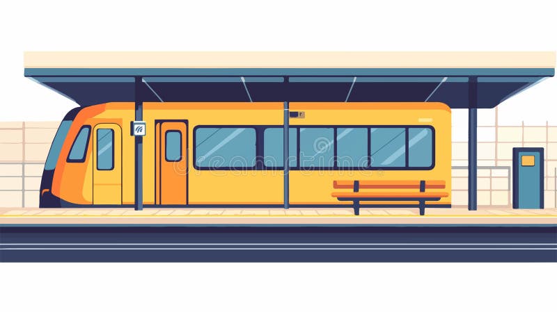 Modern Train Station Platform with Public Transit Train Stock Vector ...