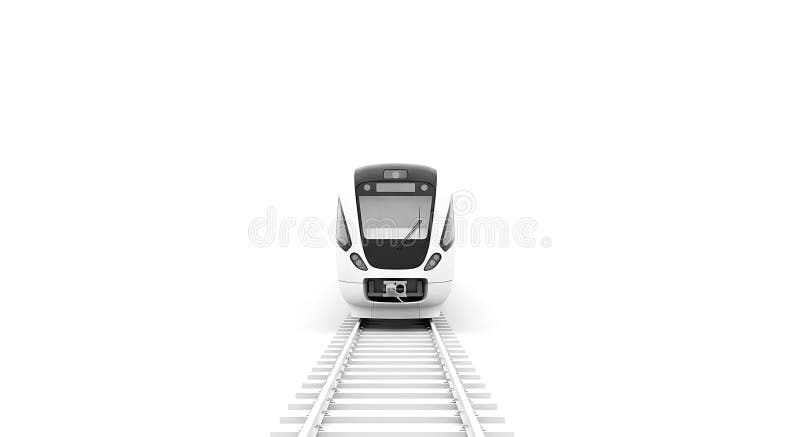A Modern Train on Tracks with a Minimalist, White Background. the Train ...