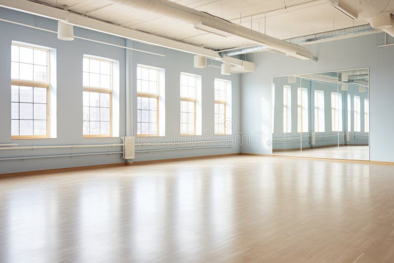 Modern Training Dance Hall Interior Stock Photo - Image of wall, wooden ...