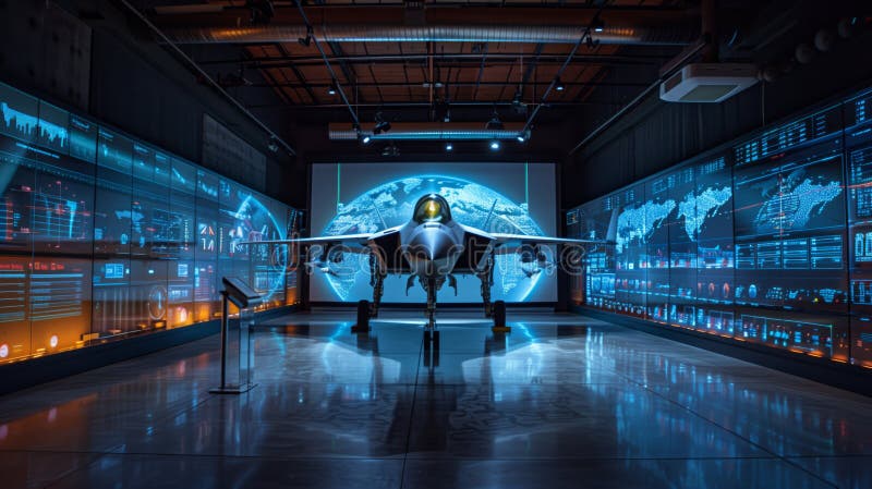 Holographic Aviation Training Simulation Stock Image - Image of globe ...