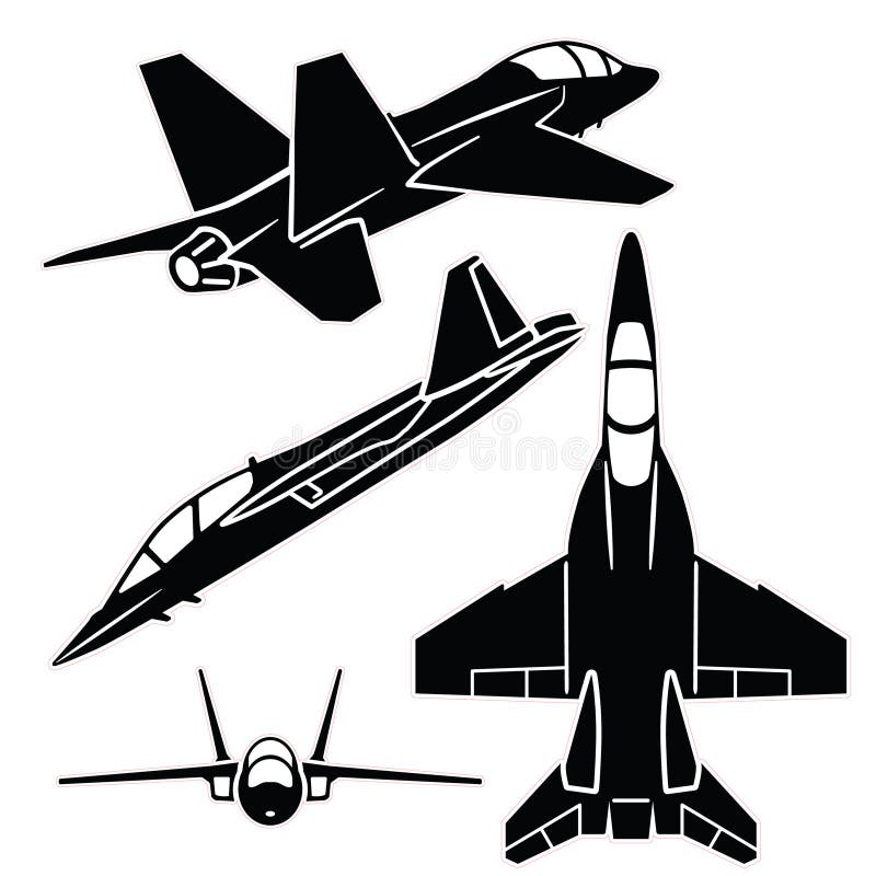 Modern Training Fighter Jet Vector Set Stock Vector - Illustration of ...