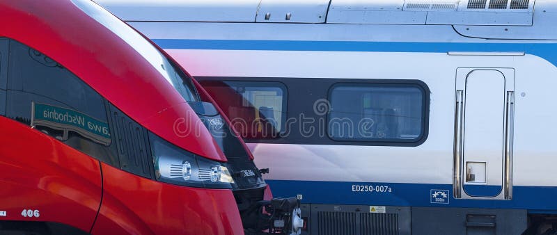 Modern Trains at Train Platform Editorial Stock Photo - Image of ...