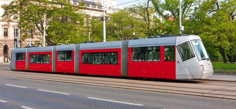 Modern tram stock photo. Image of tramway, pavement, europe - 19524272