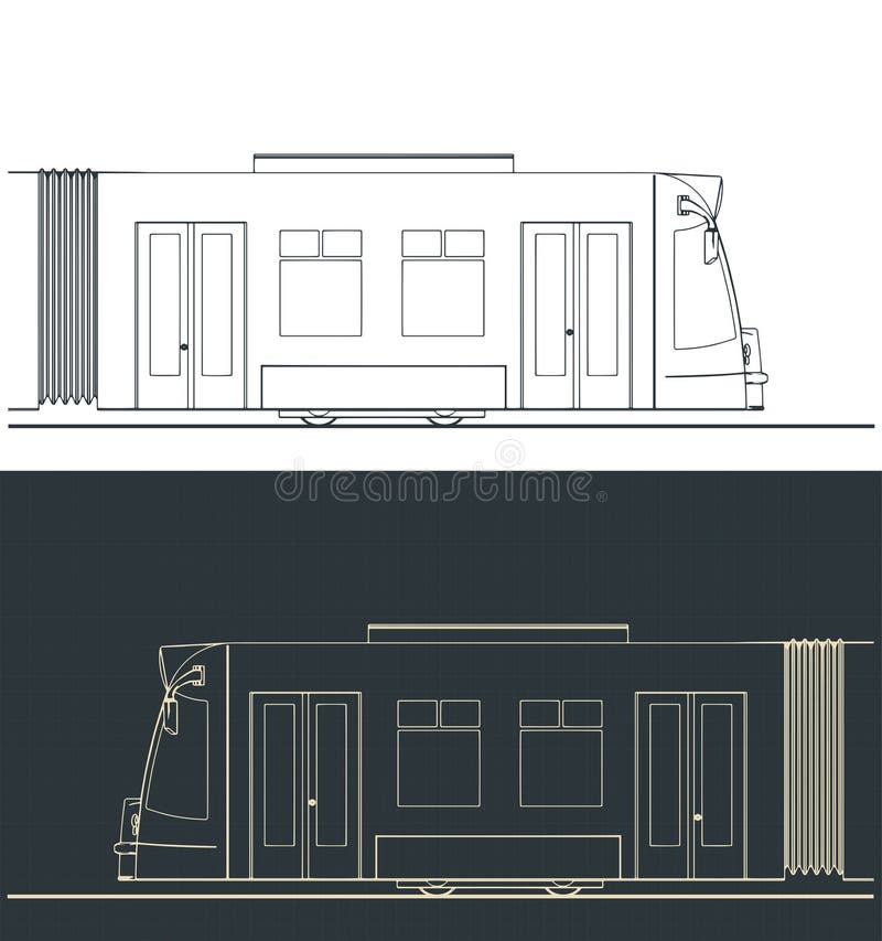 Modern tram closeup stock vector. Illustration of technology - 272705645