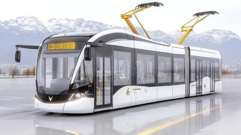 Modern Tram Design, Sustainable Urban Transit Stock Illustration ...