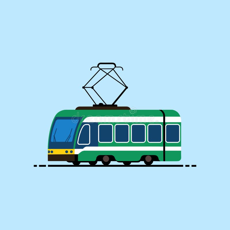 Modern Tram for Efficient Urban Public Transport Stock Illustration ...