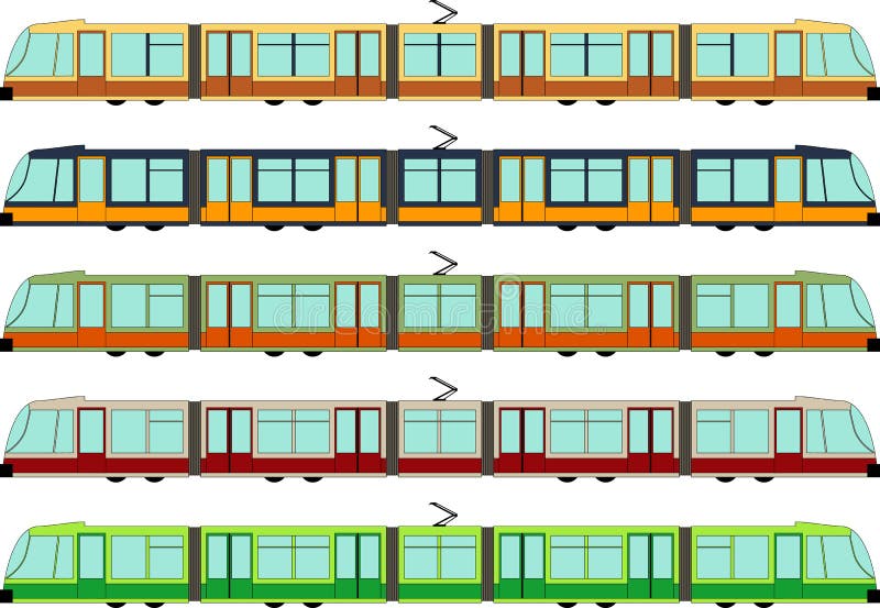 Modern tram stock vector. Illustration of traffic, subway - 45738207