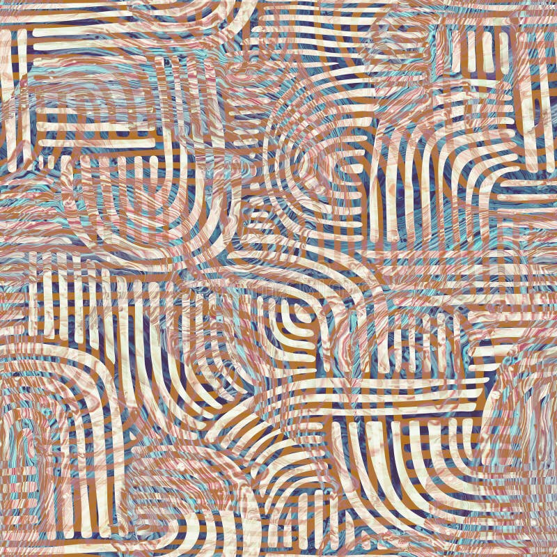 Tranquility Abstract Textured Seamless Pattern in Boho Style. Stock ...