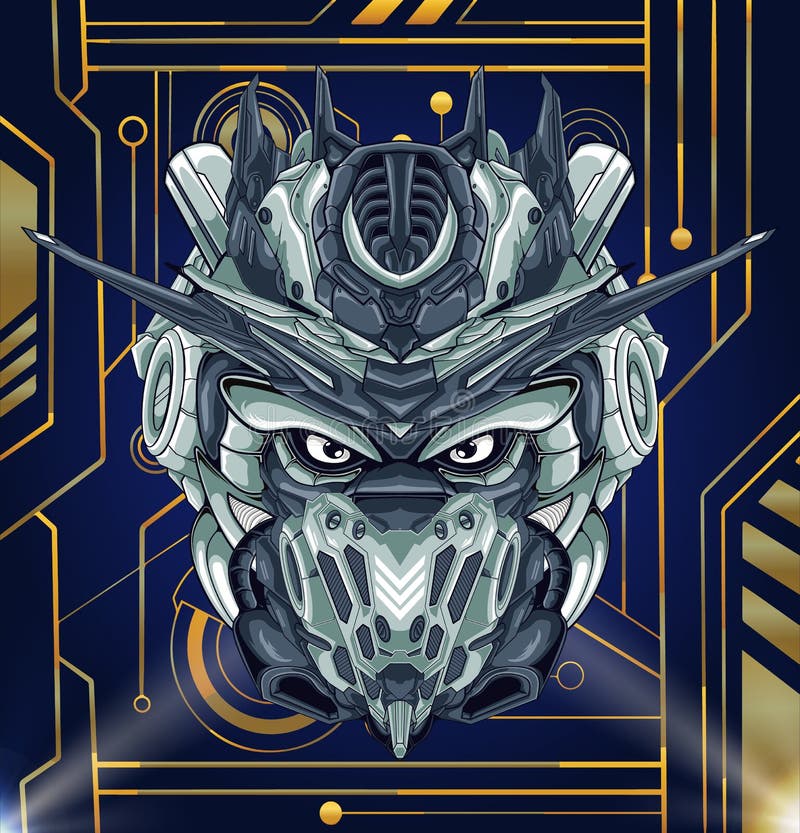 Modern Transformer Robot Head Design Mascot Stock Illustration ...