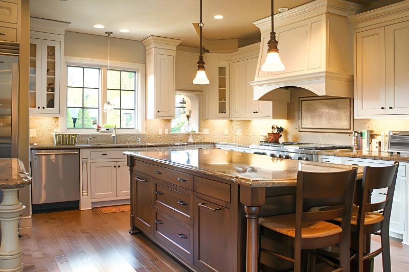 Modern Transitional Kitchen Interior Design Generative AI Stock ...