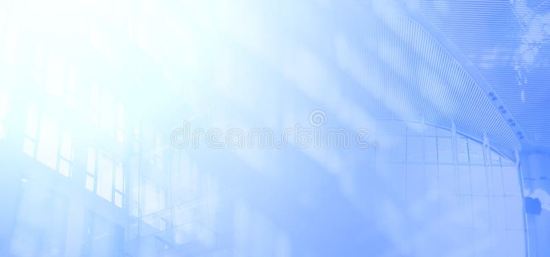 Modern Translucent Building Structures in Blue Tones. Background 2 ...