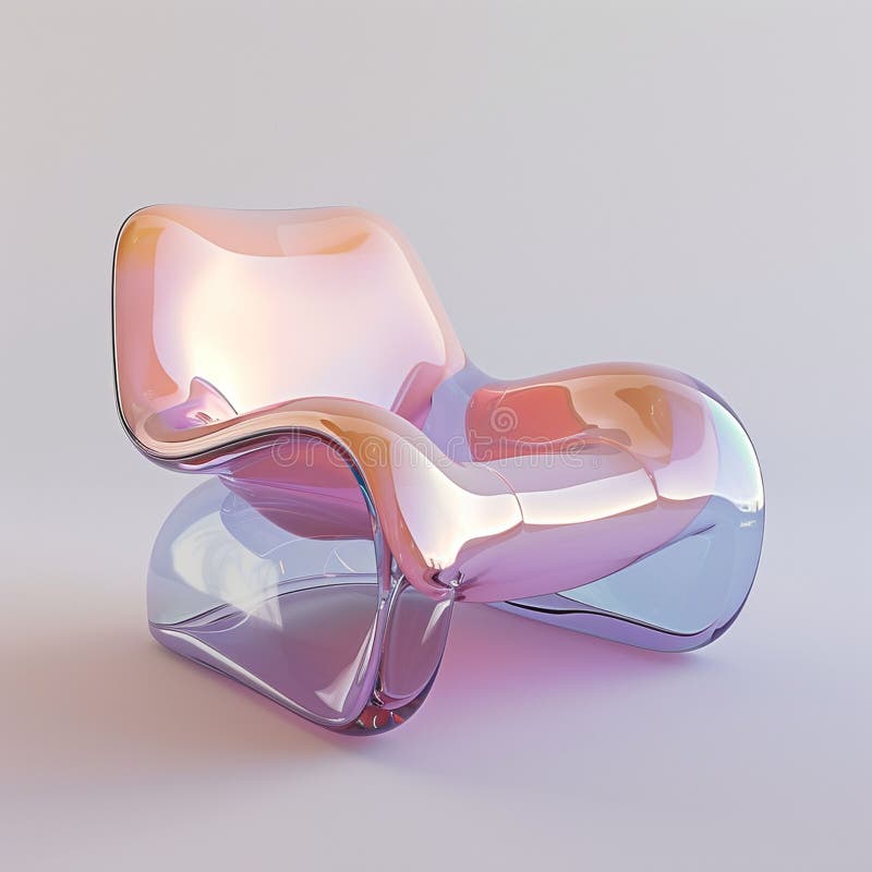 A Modern Translucent Lounge Chair with Vibrant Color Gradients. Stock ...