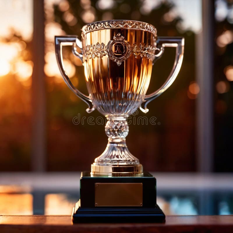 Modern Translucent Trophy Made of Glass Crystal Stock Illustration ...