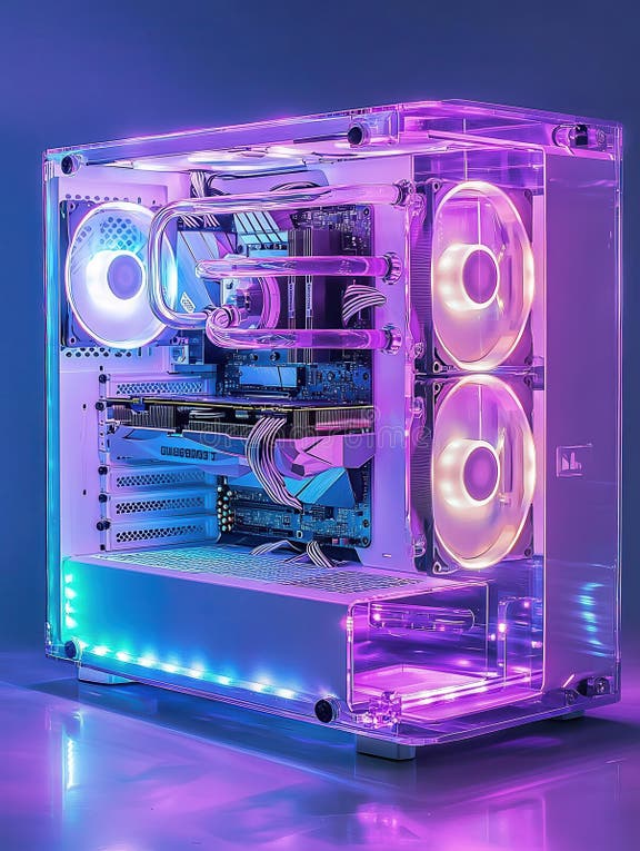 Modern Transparent Computer Case with RGB Lighting Showcasing Advanced ...