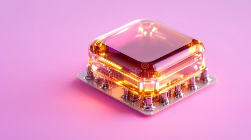 Modern Transparent Electronic Circuit with Glow Effects Stock ...