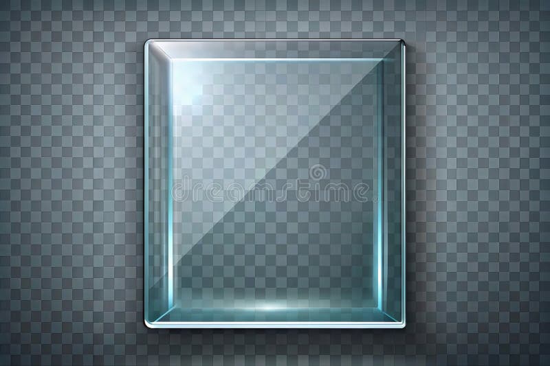Modern Transparent Glass Frame Showcase Display Design Element Stock ...