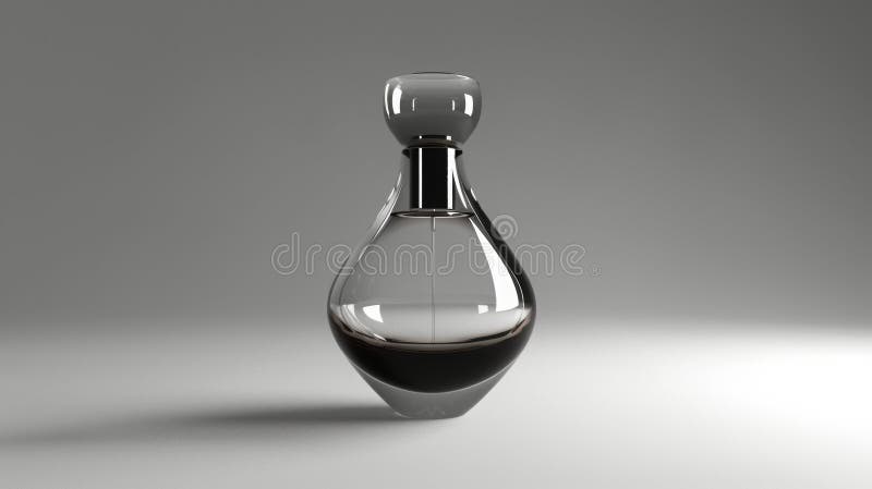 Modern Transparent Perfume Bottle with Grey Cap Stock Image - Image of ...