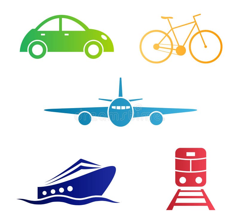 Modern Transport Icons in Gradient Color. Vector Transport Icons Stock ...