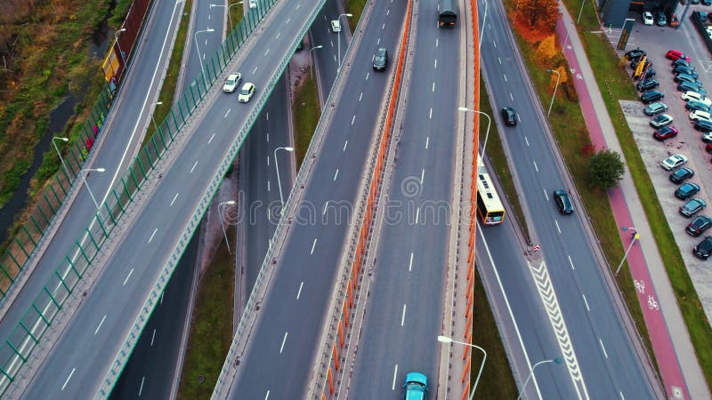 Modern Transportation and Road Structure Concept. Aerial View of ...