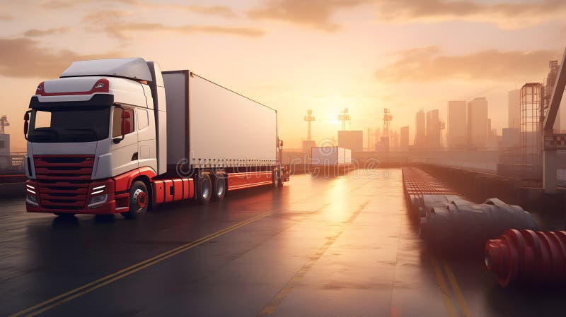 Modern Transportation Truck Stock Illustration - Illustration of semi ...