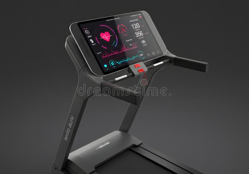 Modern Treadmill Console Closeup Stock Illustration - Illustration of ...