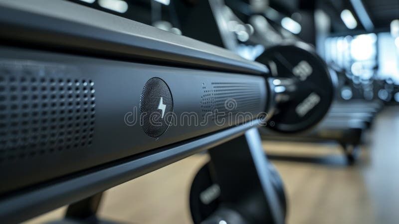 Modern Treadmill Console Displaying Power Button in Gym Stock Photo ...