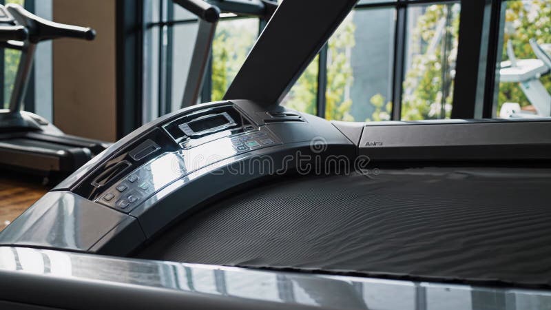 Modern Treadmill Control Panel with Various Buttons and Display Screen ...