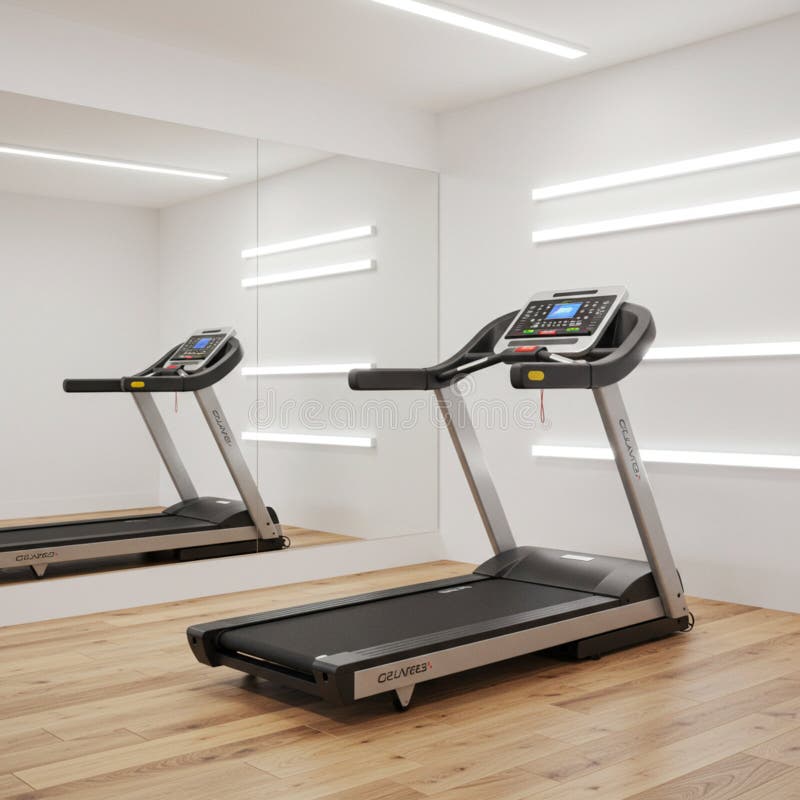 A Modern Treadmill is Positioned in a Bright, Minimalist Room with ...