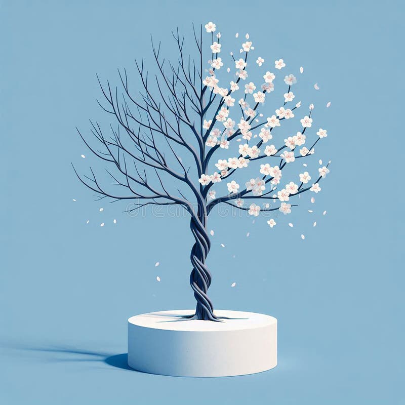 Modern Tree Art Inspired by Sculpture Stock Illustration - Illustration ...