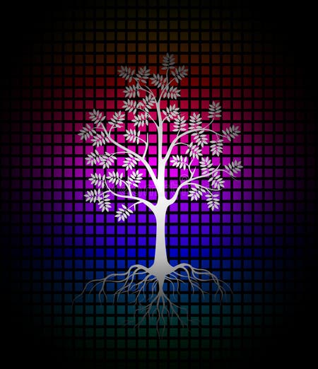 Modern Tree Silhouette Background Stock Illustration - Illustration of ...
