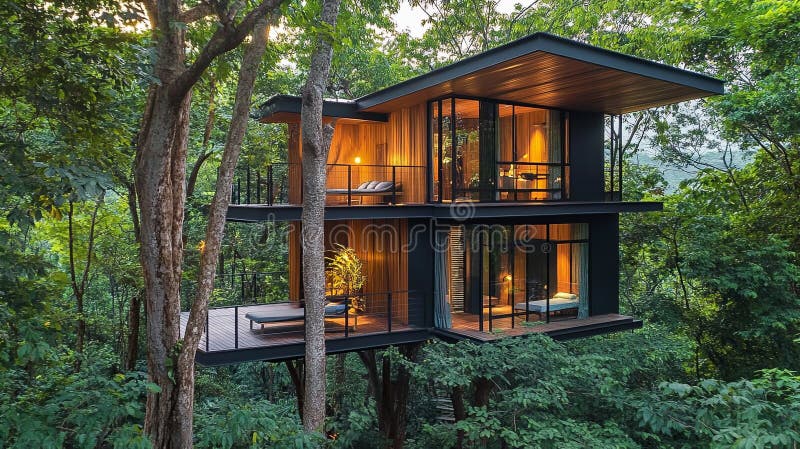 A Modern Treehouse Resort with Minimalist Designs Surrounded by Lush ...