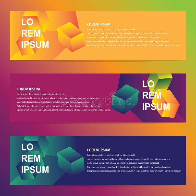 Modern Trendy Banners Set and Background Stock Illustration ...