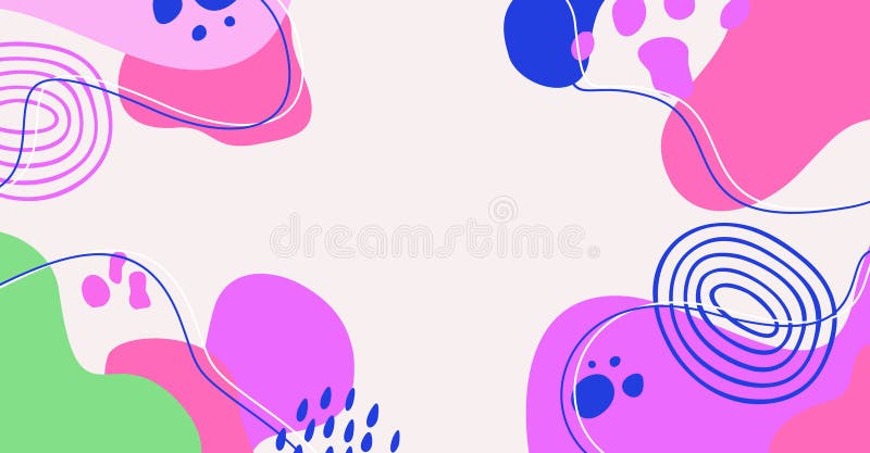 Modern Trendy Hand Drawing Various Shapes and Doodle Objects Abstract ...