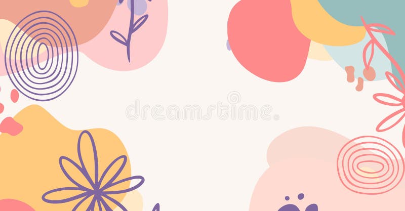 Modern Trendy Hand Drawing Various Shapes and Doodle Objects Abstract ...