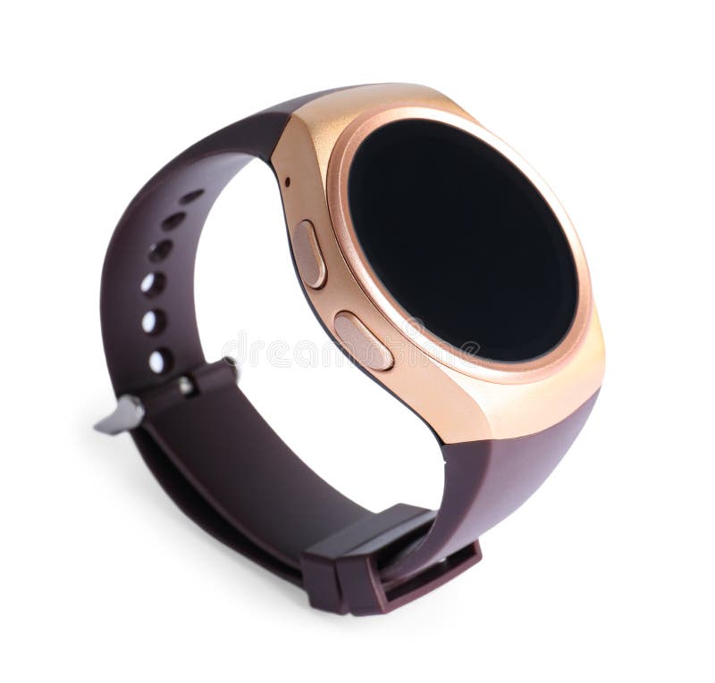 Modern Trendy Smart Watch on White Stock Image - Image of smart ...