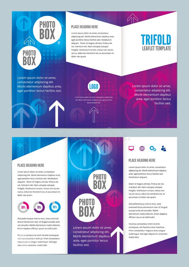 Tri-Fold Leaflet or Brochure Layout with Business People Character and ...