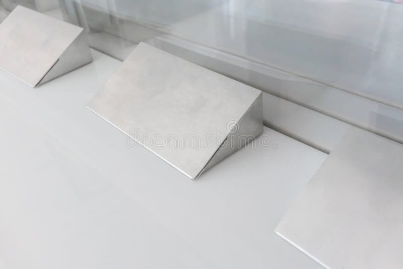 Modern Triangle Aluminum Stand Mockup for Display Stock Photo - Image ...