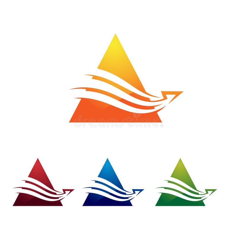 Modern Triangle a Letter Bright Logo Sign Template Stock Vector ...