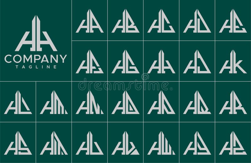 Modern Triangle Letter H Logo Design Template Set. Simple Line H ...