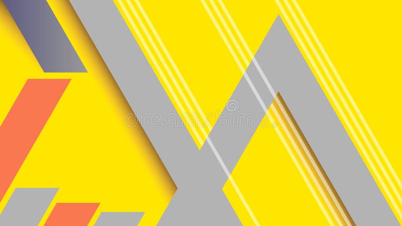 Modern Triangle and Outline Design on Yellow Background Stock Vector ...