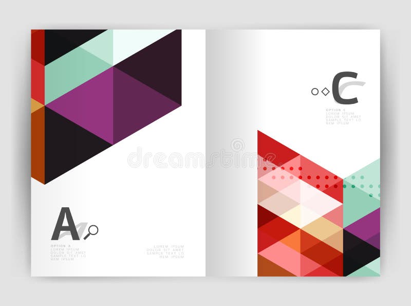 Modern Triangle Print Template Stock Vector - Illustration of layout ...