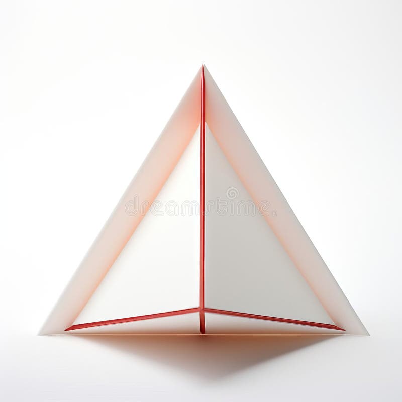 Modern Triangular Frustum Sculpture on White Background Image Stock ...