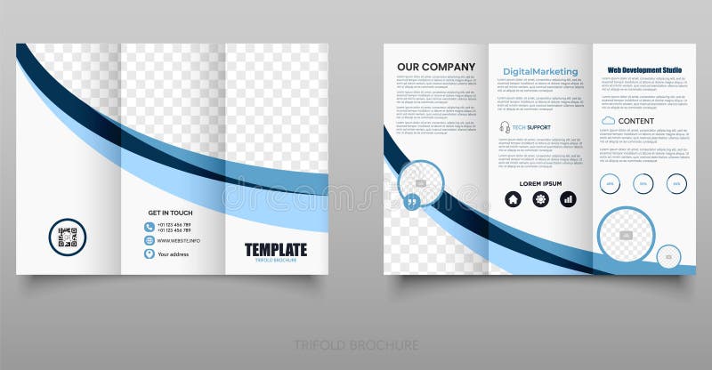 Trifold Brochure Template for it Company Stock Vector - Illustration of information, graphic ...