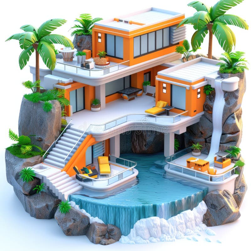Modern Tropical House Design Featuring Chaotic Elements with Water ...