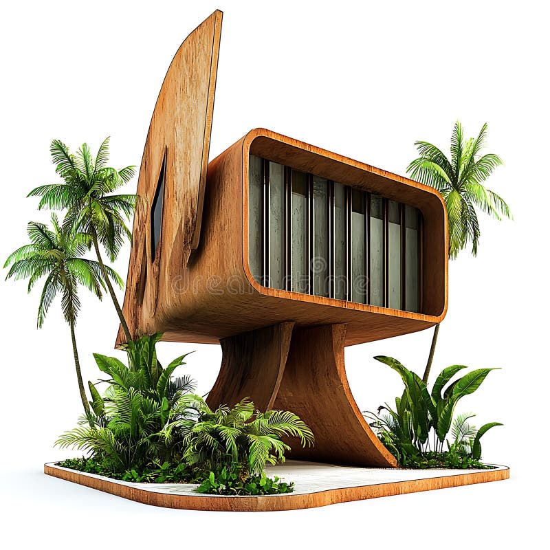 Modern Tropical Wooden House Design Architectural Rendering of a Unique ...