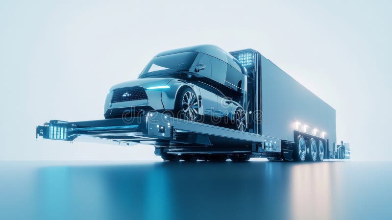 Modern Truck with Advanced Loading Technology Stock Image - Image of ...