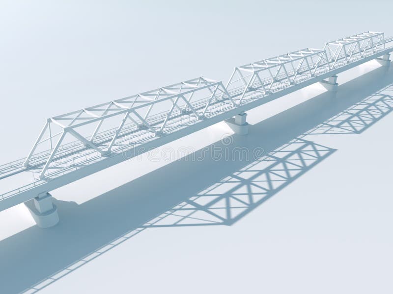 Modern Truss Bridge Project, Perspective 3d Stock Illustration ...