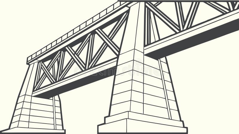 Modern Truss Bridge Vector Design, Architectural Engineering, Vector ...
