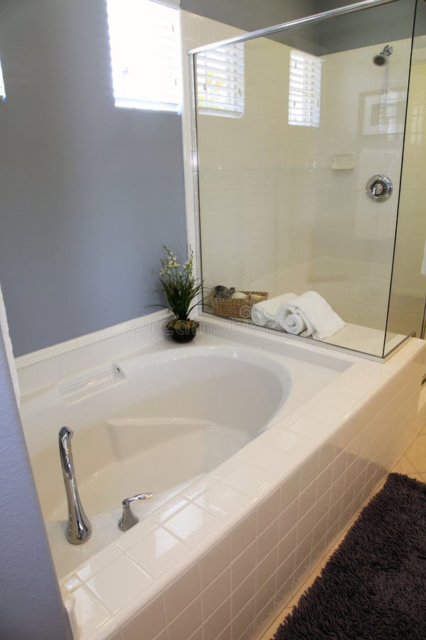 Modern tub and shower. stock image. Image of model, home - 14355937