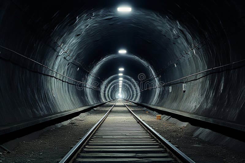 Modern Tunnel. an Empty and Deserted Tunnel Stock Illustration ...